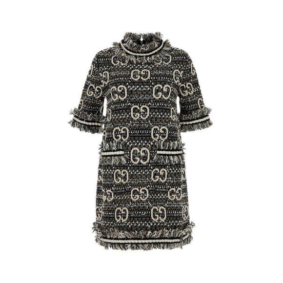 Gucci | Dresses | Gucci Women Embroidered Boucle Mini Dress | Poshmark